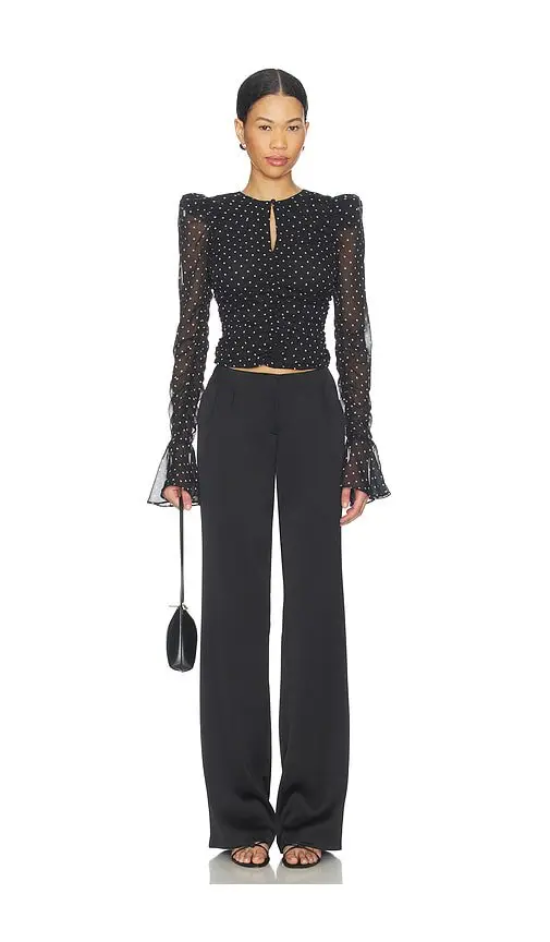 ROTATE BY BIRGER CHRISTENSEN Chiffon Ruched Top