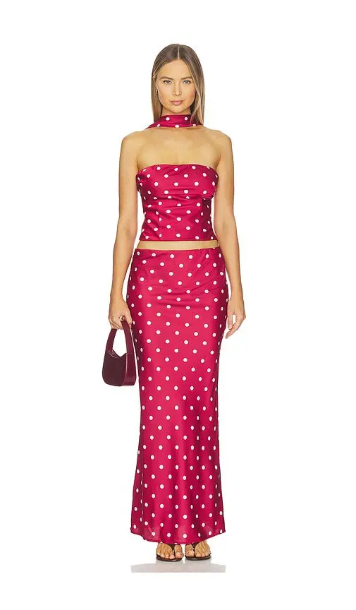 RUNAWAY THE LABEL Blaine Halterneck Top - Red