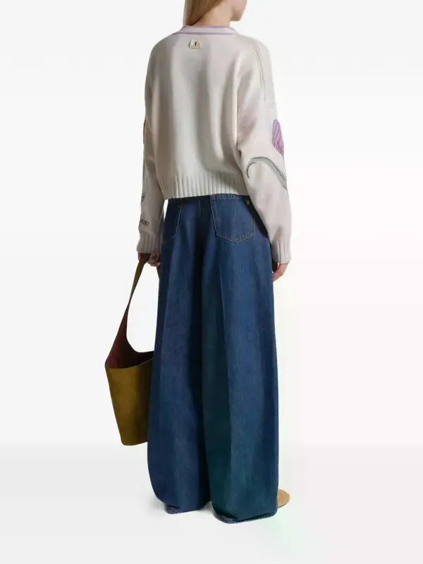 Alberta Ferretti Embroidered V-neck Cardigan