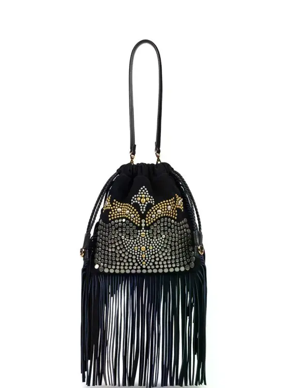 Etro Small Kalispera Bucket Bag With Studs And Fringes