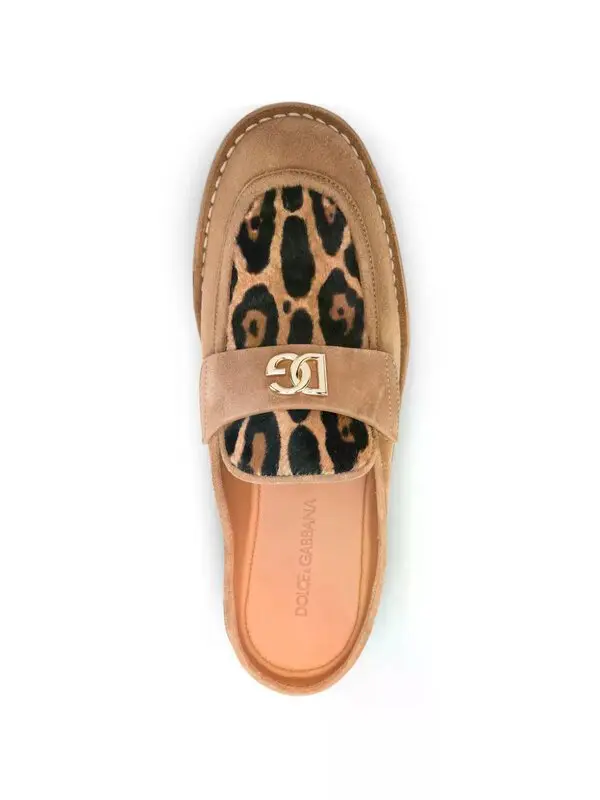 Dolce & Gabbana Logo Leopard-print Mules