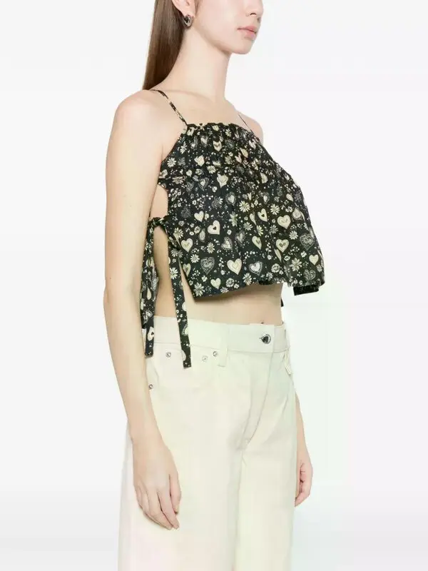 R13 Floral Print Tie Detailed Top