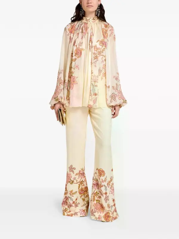 Hemant & Nandita Riah Floral Print Flared-leg Trousers
