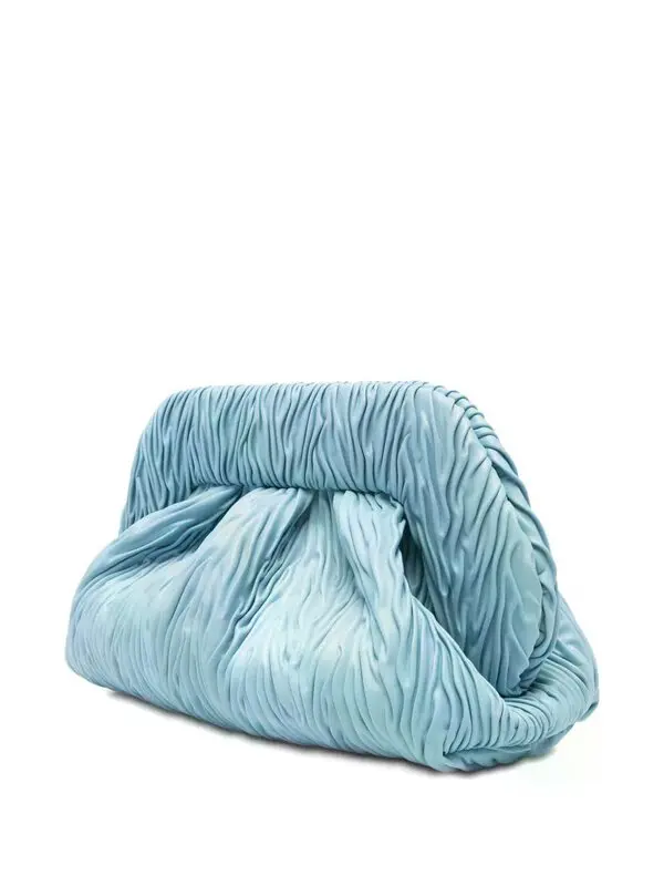 THEMOIRE Medium Bios Pleated Clutch Bag - Blue