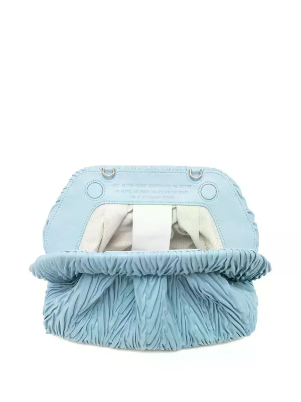 THEMOIRE Medium Bios Pleated Clutch Bag - Blue