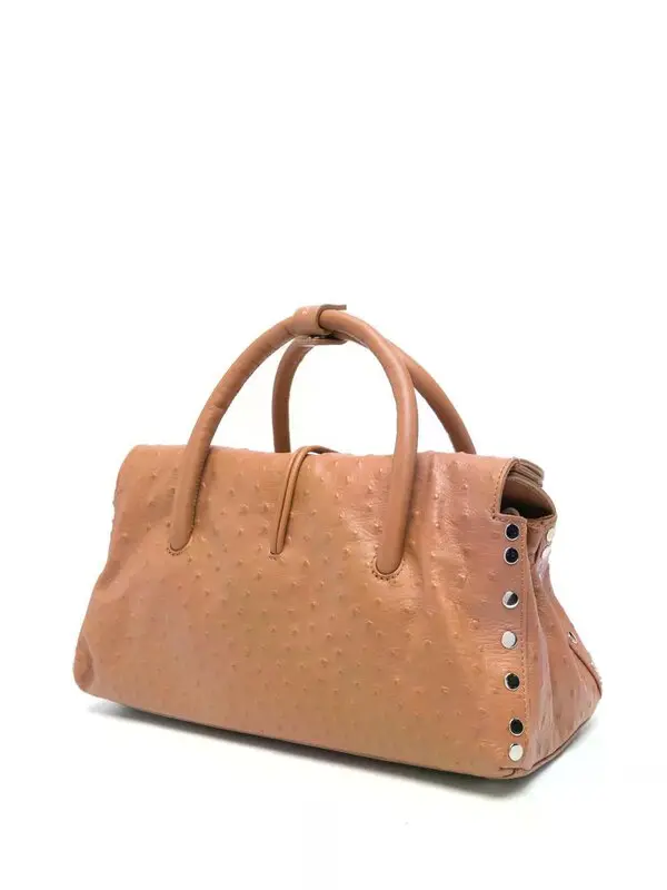 ZANELLATO Small Dotta Studded Tote Bag - Brown