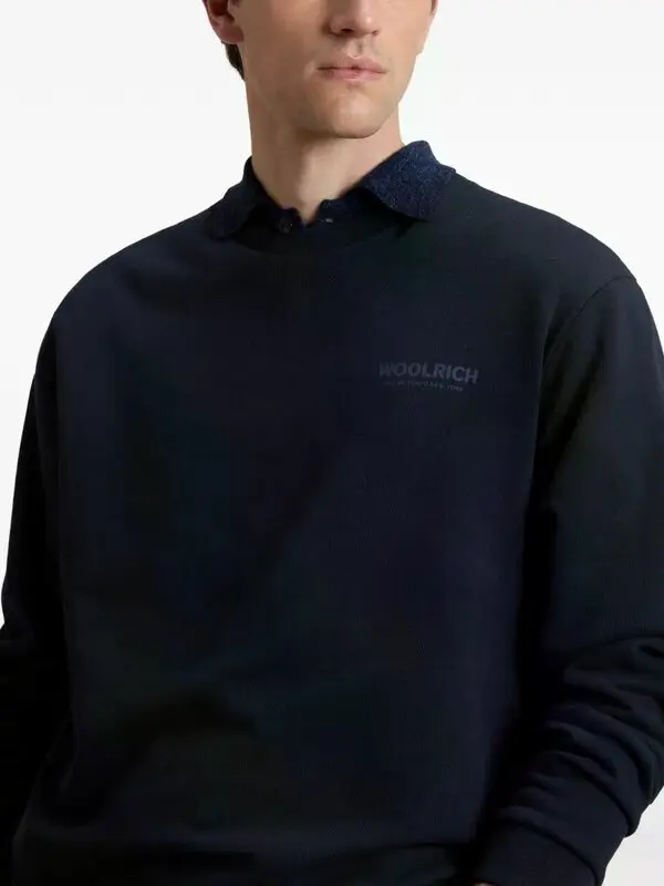 Woolrich Macro Logo Crew-neck Sweatshirt - Blue