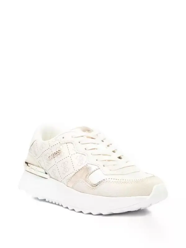 Guess Logo-pattern Lace-up Sneakers With Gold-tone Detail