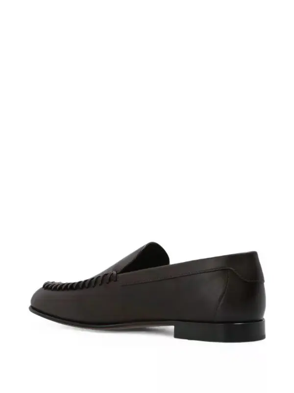 Fendi Leather Stitched Loafers