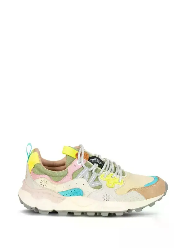 FLOWER Patterned Lace-up Sneakers - Neutrals