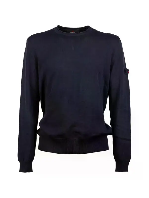 Peuterey Crew Neck Patch Detail Sweater - Blue