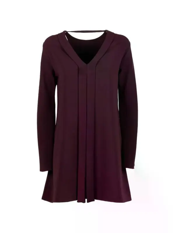 Marella Long Sleeve V-neck Open Back Dress