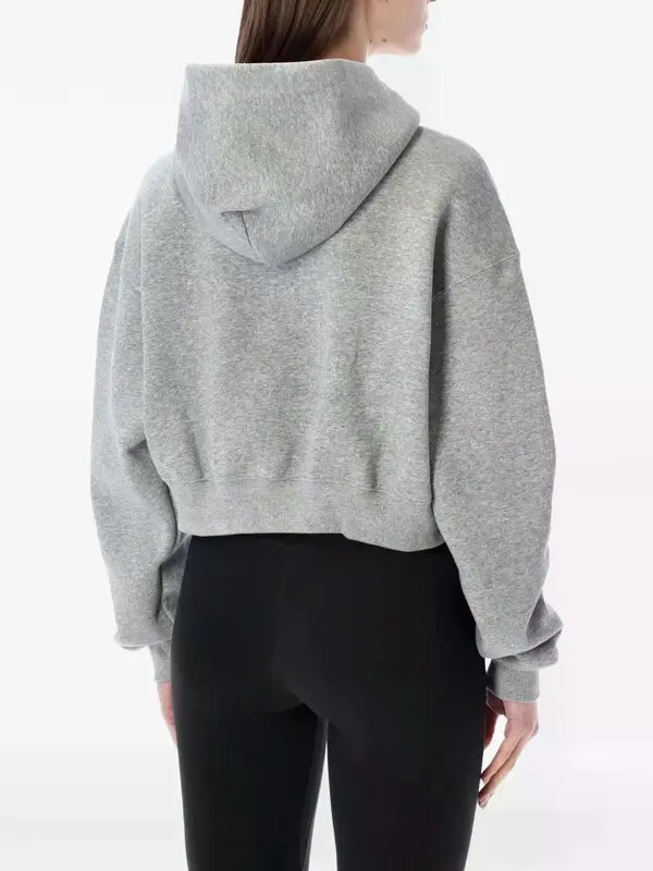 Nike Button Crop Hoodie - Grey