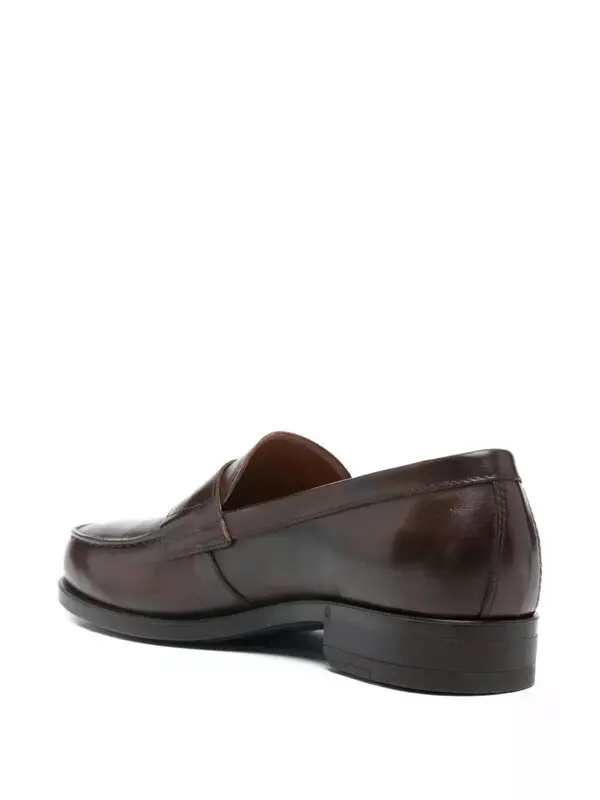 NEROGIARDINI Penny Leather Loafers - Brown