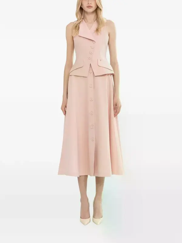 NISSA Button Detailed A-line Midi Skirt