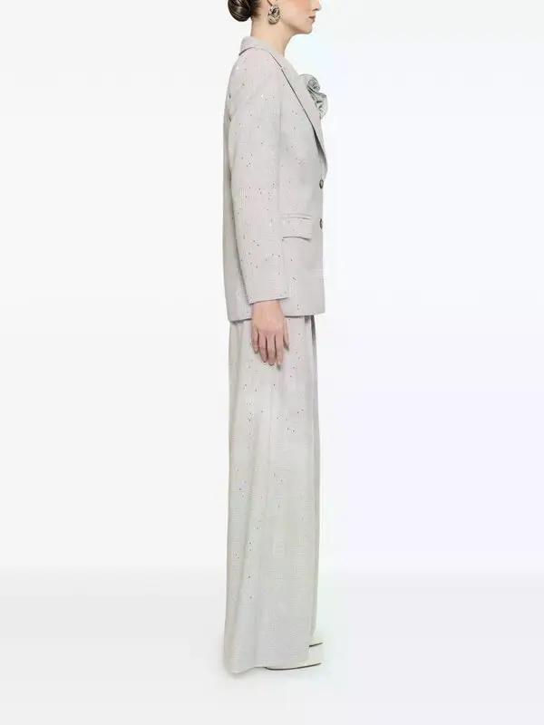 NISSA Floral Detail Check Blazer