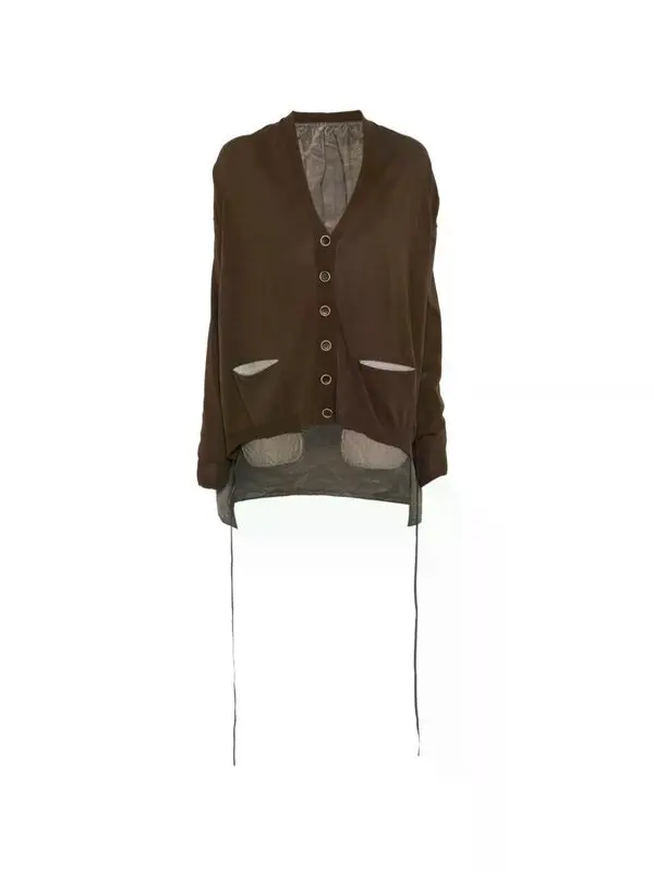 UMA WANG V-neck Cardigan With Tie Fastening - Brown