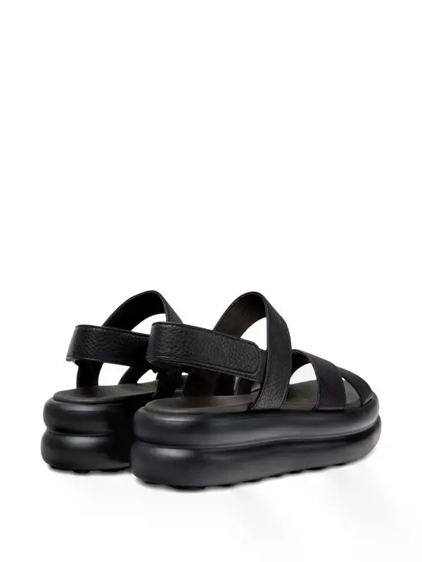 Camper Pelotas Flota Up Leather Platform Sandals - Black