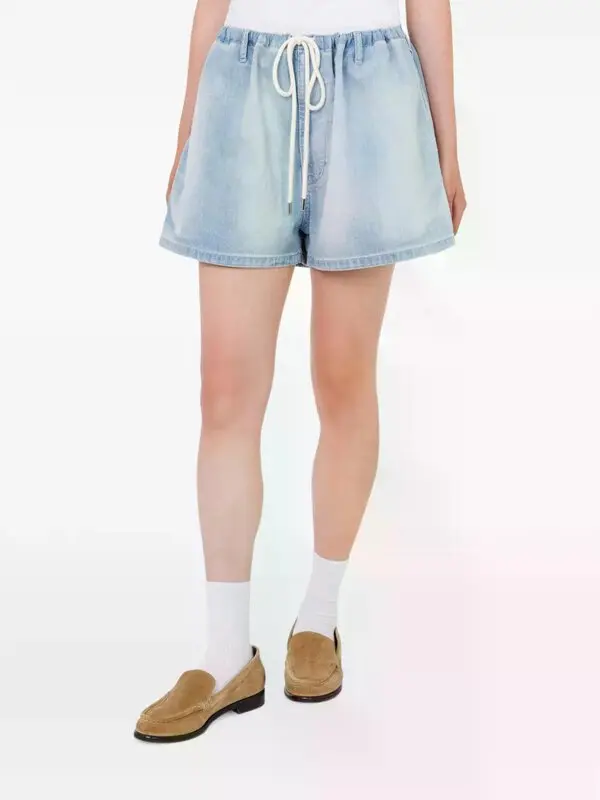 Moschino Drawstring Fastening Denim Shorts - Light Wash