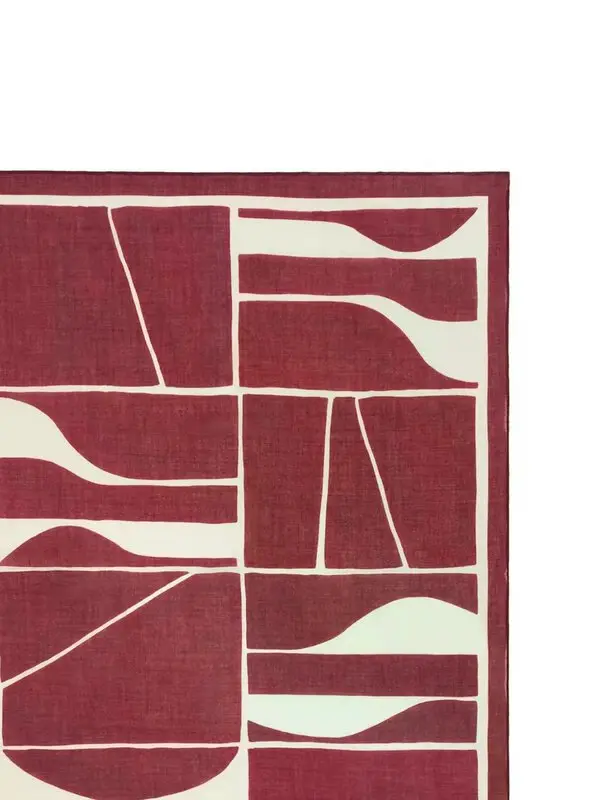 Eric Bompard Geometric-print Mini Square Scarf - Red