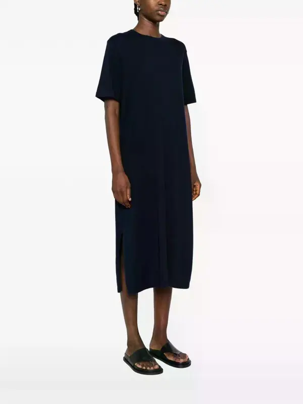 Eric Bompard Round Neck Midi Dress - Blue