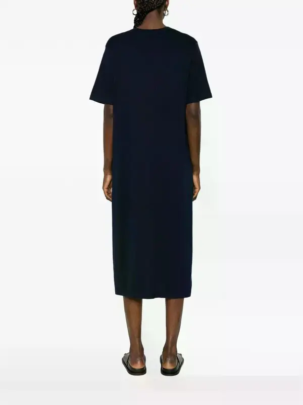 Eric Bompard Round Neck Midi Dress - Blue