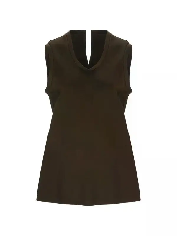 Carven V-neck Top - Brown