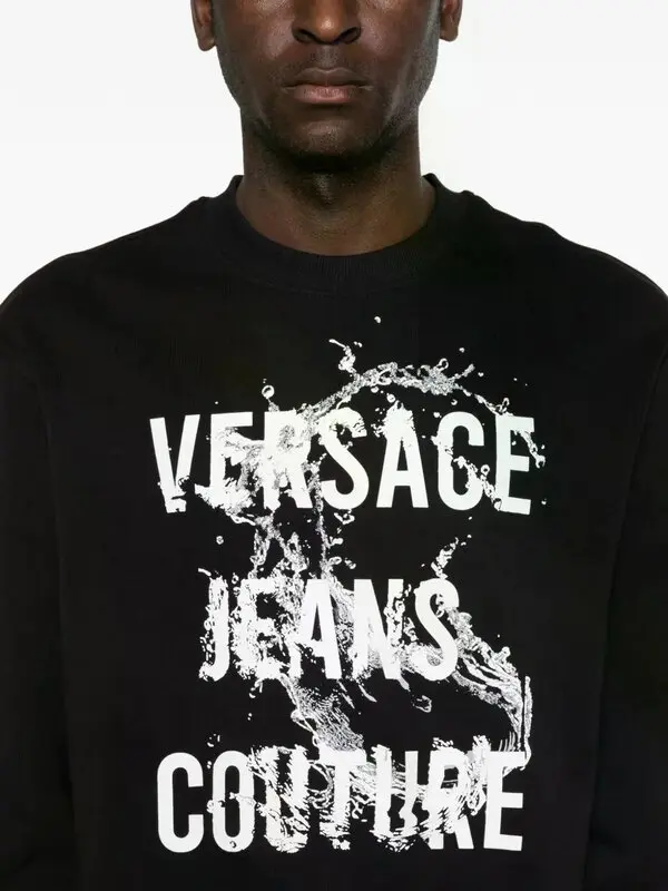 Versace Logo Print Sweatshirt - Black