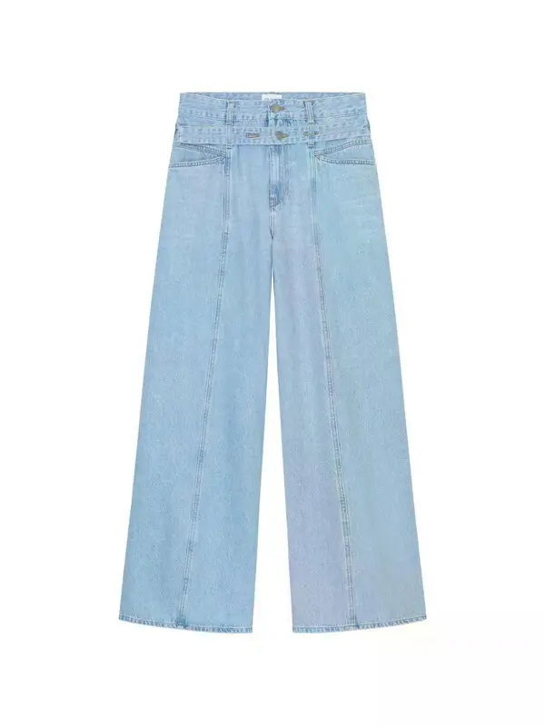 Closed Belted Wide Leg Jeans - Blue