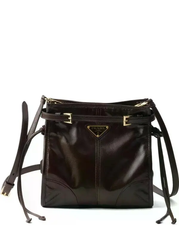 Prada Bonnie Leather Mini Shoulder Bag - Brown