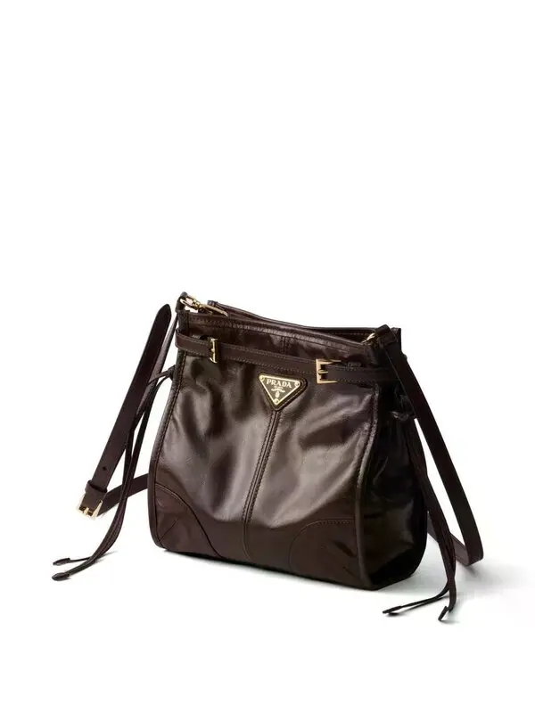 Prada Bonnie Leather Mini Shoulder Bag - Brown