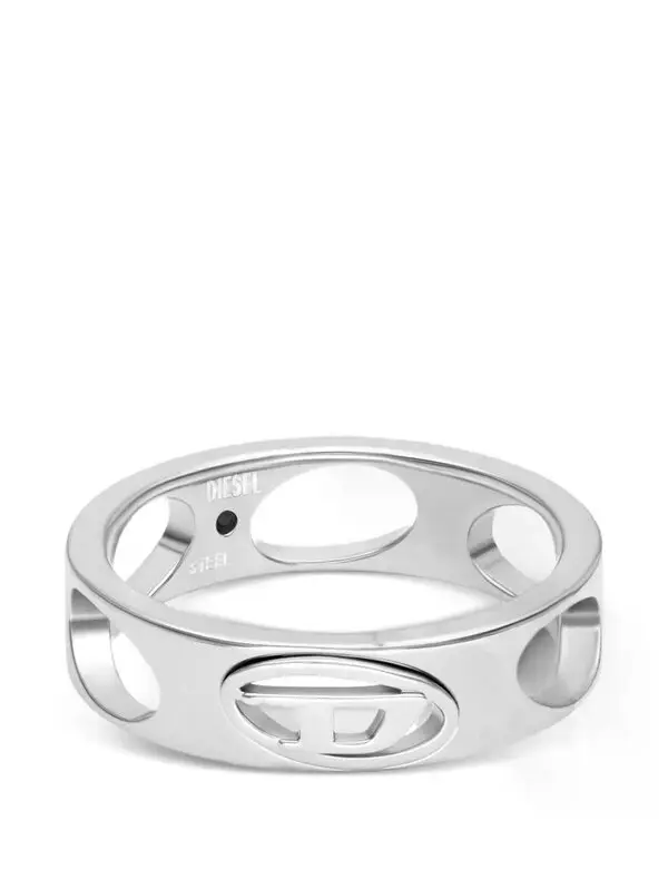 DIESEL® Logo Band Ring In Stainless Steel - Silver