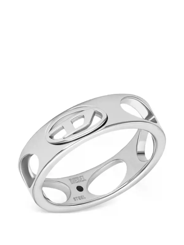 DIESEL® Logo Band Ring In Stainless Steel
