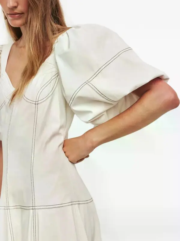 Aje Ether Puff-sleeve Midi Dress