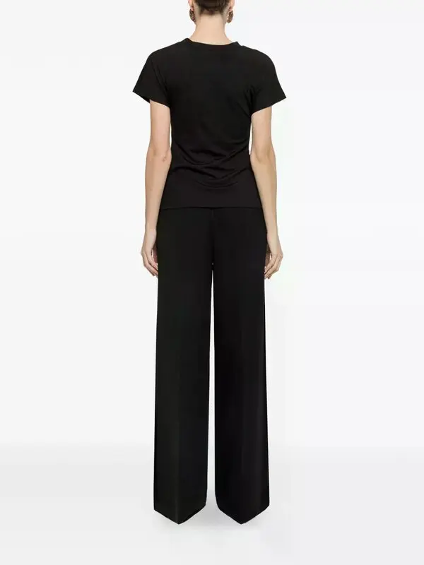 NISSA Short-sleeve T-shirt With Front Knot Detailing - Black
