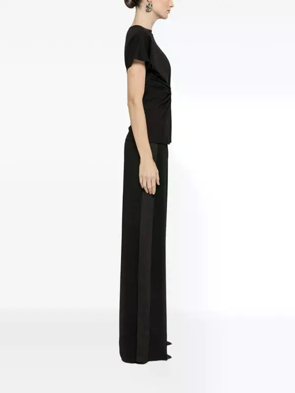 NISSA Short-sleeve T-shirt With Front Knot Detailing - Black