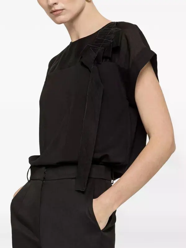NISSA Bow Detail Blouse - Black