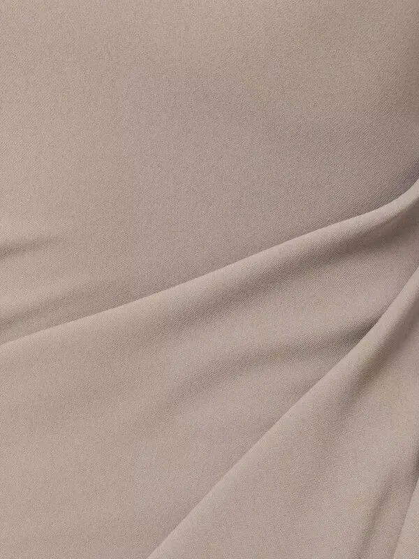 NISSA Midi Dress With Boat Neck And Pleat Detail - Grey