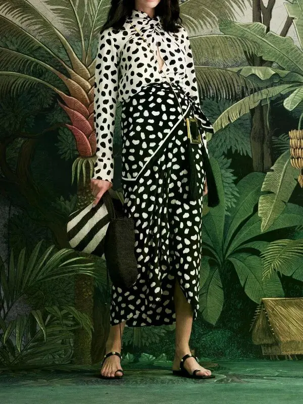 Johanna Ortiz Heavenly Garden Printed Blouse With Knot Detail