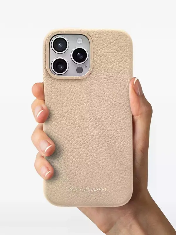 MAISON DE SABRE Leather Iphone 16 Pro Max Phone Case - Neutrals