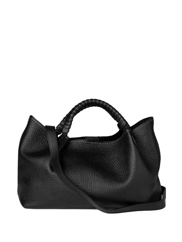 VISONA` Visona Mia Tote Bag With Braided Handles - Black