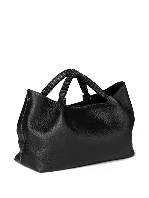 VISONA` Visona Mia Tote Bag With Braided Handles - Black