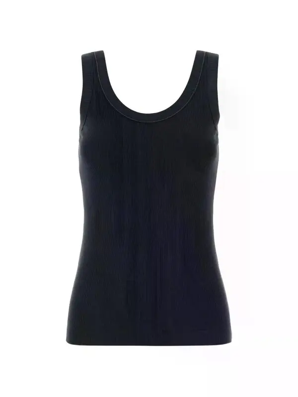 Brunello Cucinelli Chain-embellished Ribbed Tank Top - Blue