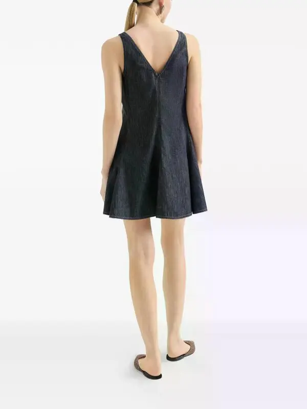 Brunello Cucinelli Cotton Denim-effect Twill Mini Dress - Blue