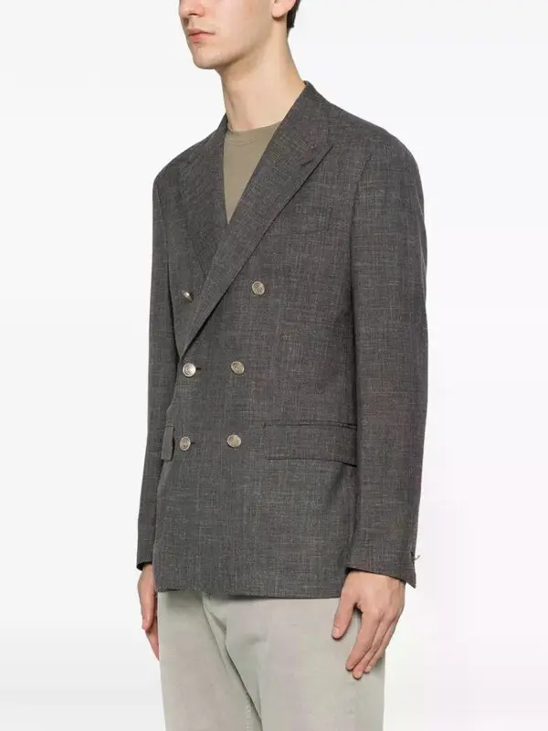 Eleventy Double Breasted Jacket - Grey
