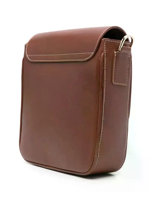 Eleventy Logo-debossed Leather Cross Body Bag - Brown