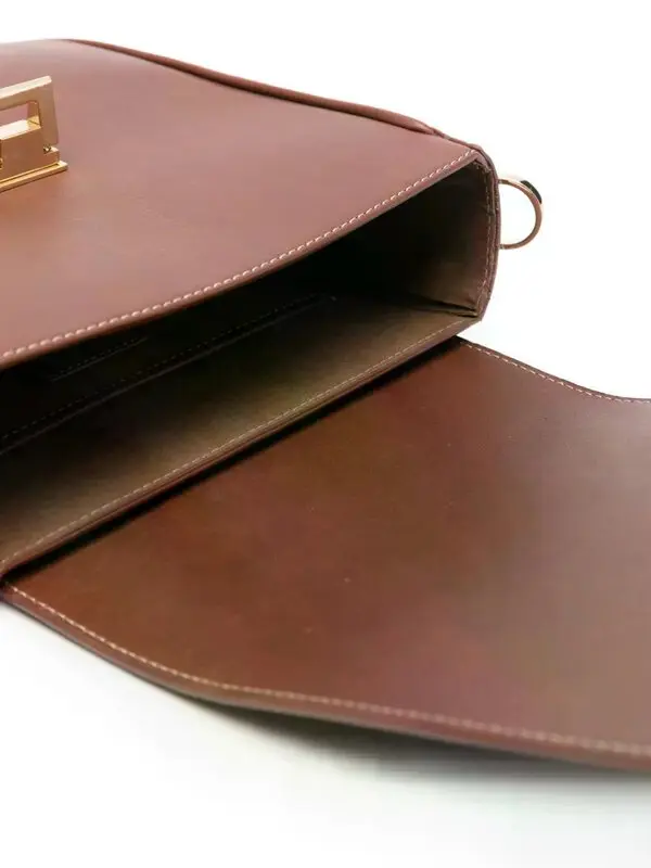 Eleventy Logo-debossed Leather Cross Body Bag