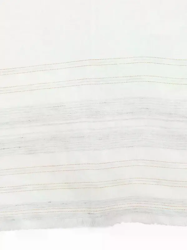 Eleventy Striped-pattern Fringed Scarf