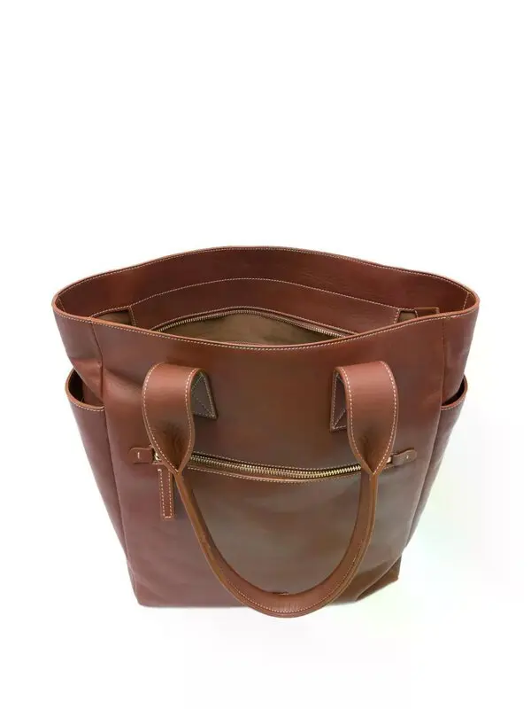 Eleventy Zip-fastening Leather Tote Bag