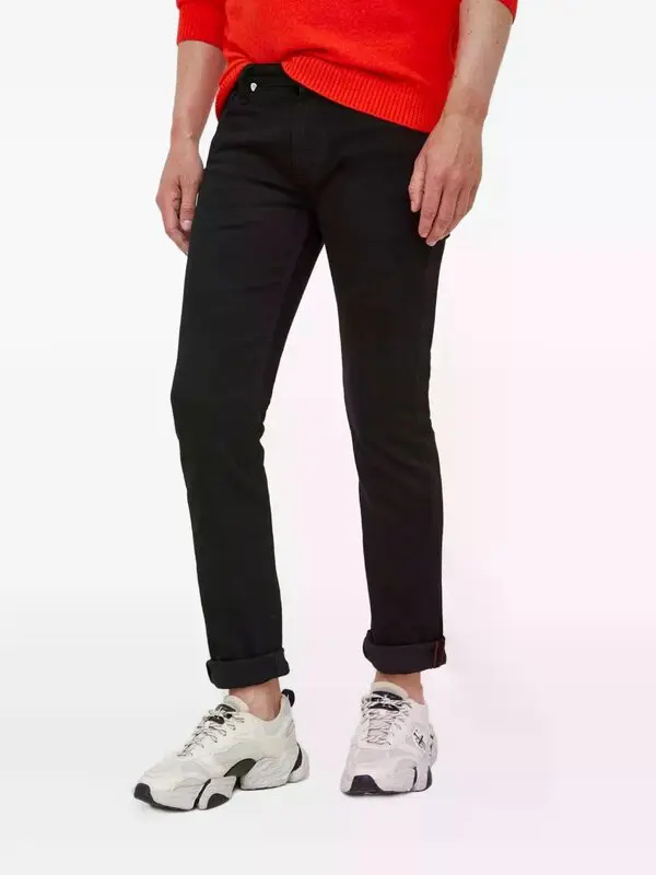 Guess Logo Plaque Jeans - Black